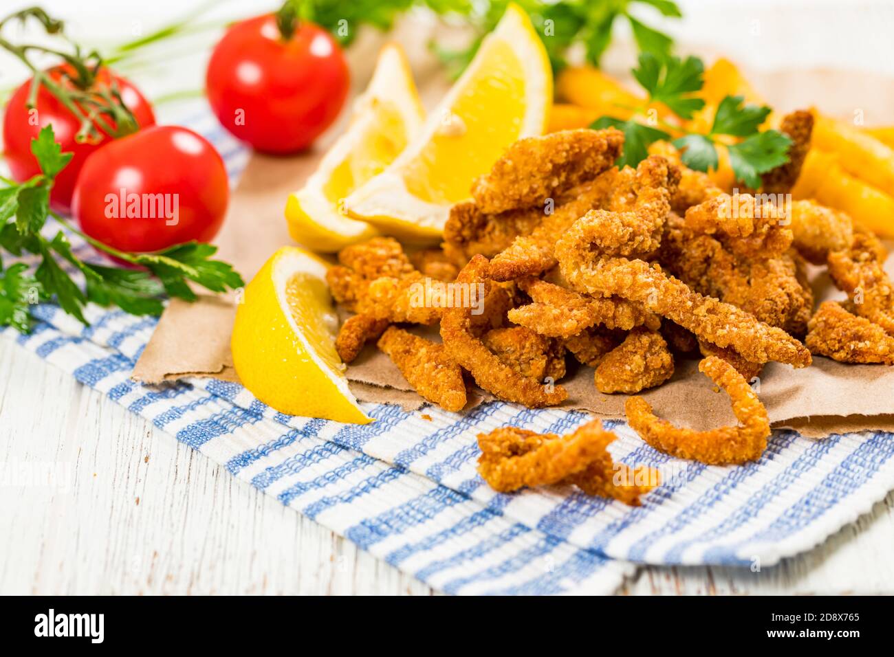 Crispy Breaded Clam Strips Snack Size. Deep Fried Breaded Clams Fingers ...