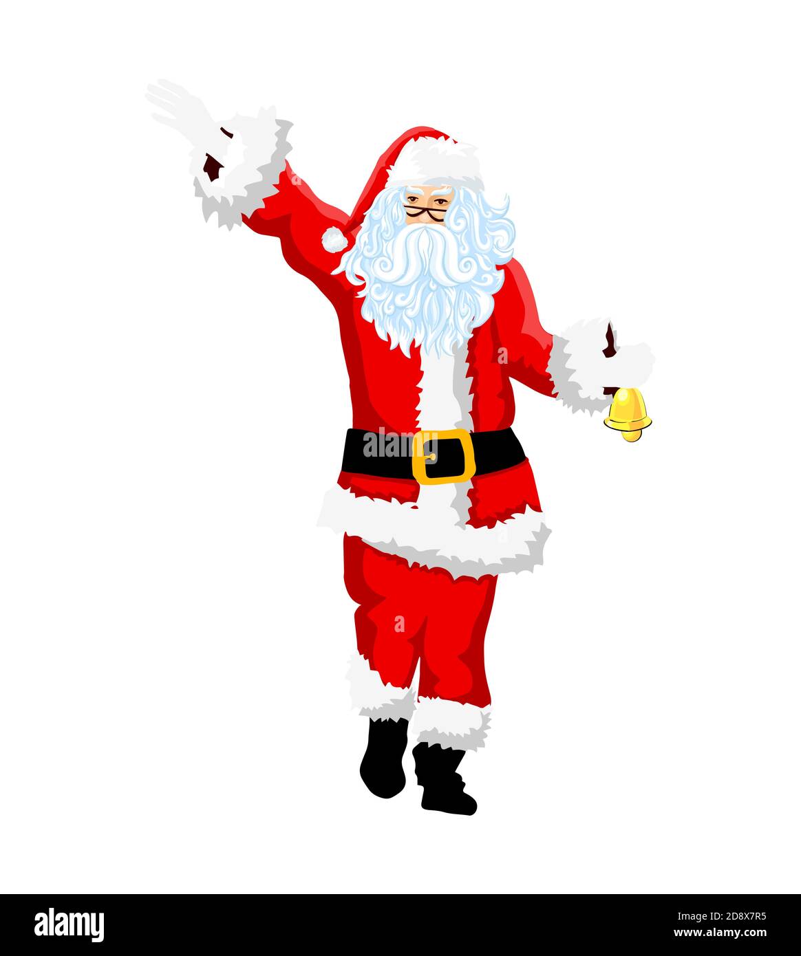Santa Claus waves his hand. Vector illustration Stock Vector Image ...
