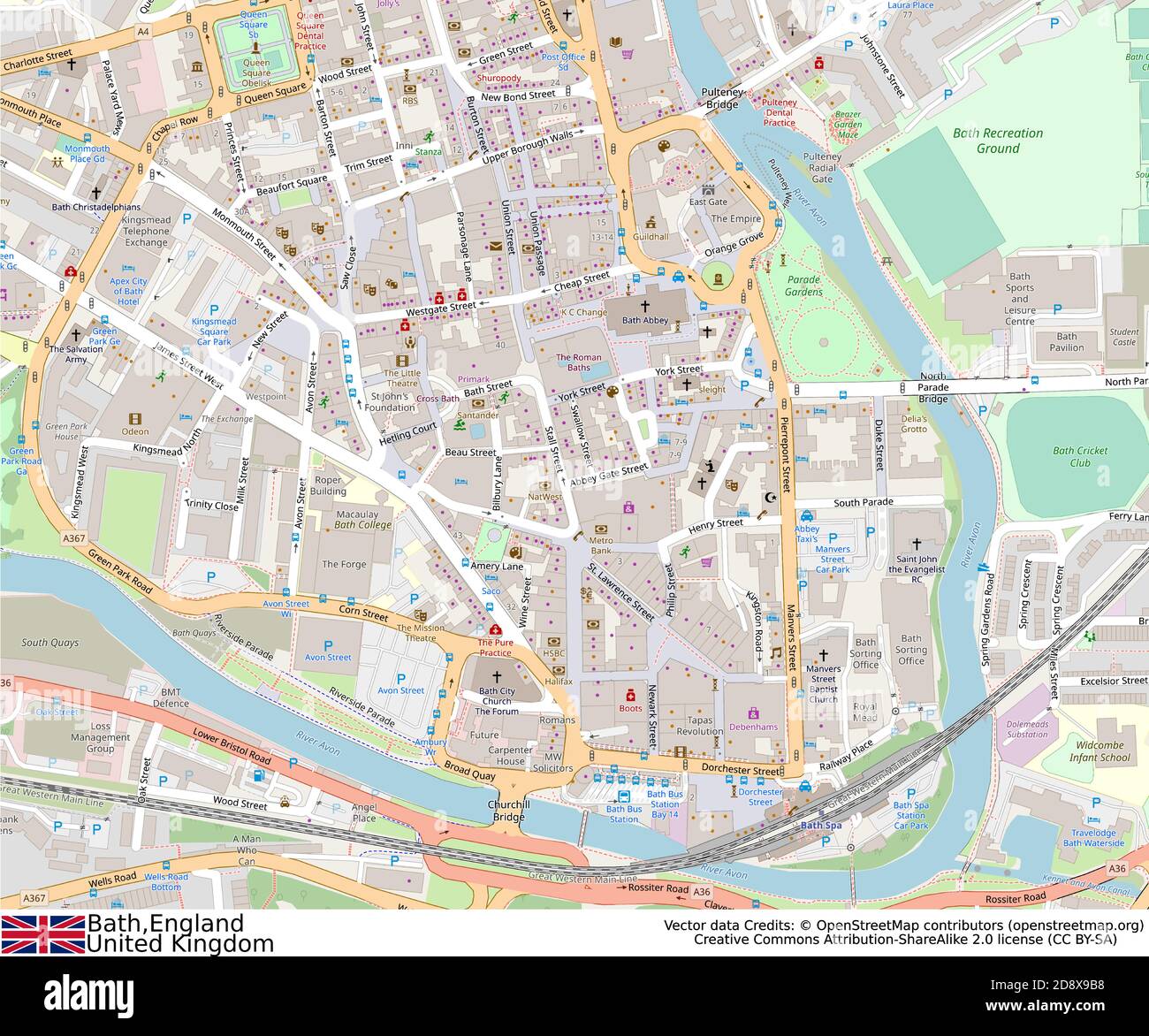 Map of bath england Stock Vector Images - Alamy