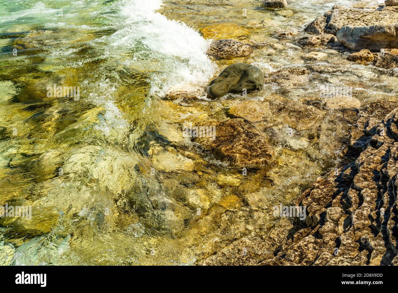 Detail on Lake bed showing rocks and limestone Stock Photo - Alamy