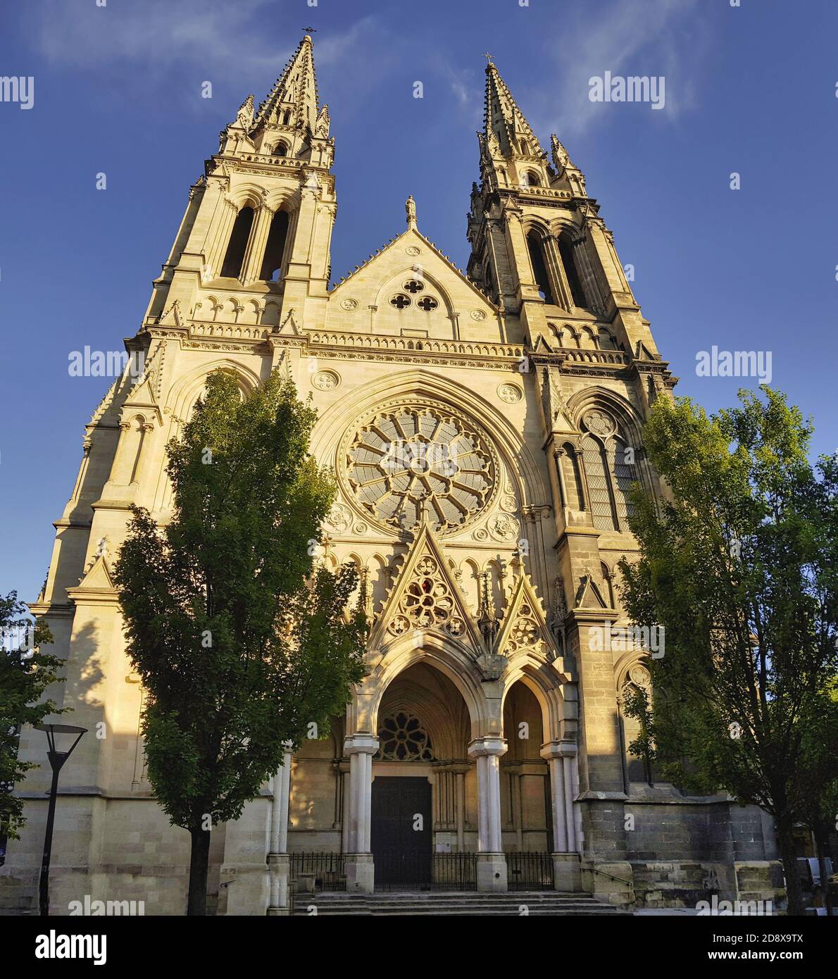 Low angle shot of the facade of St. Louis Chartrons Church in Bordeaux ...