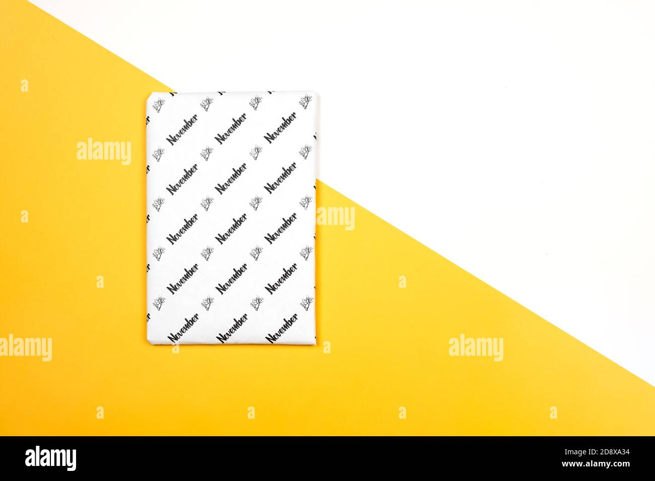 Monthly November calendar on bright colorful background. November paper ...
