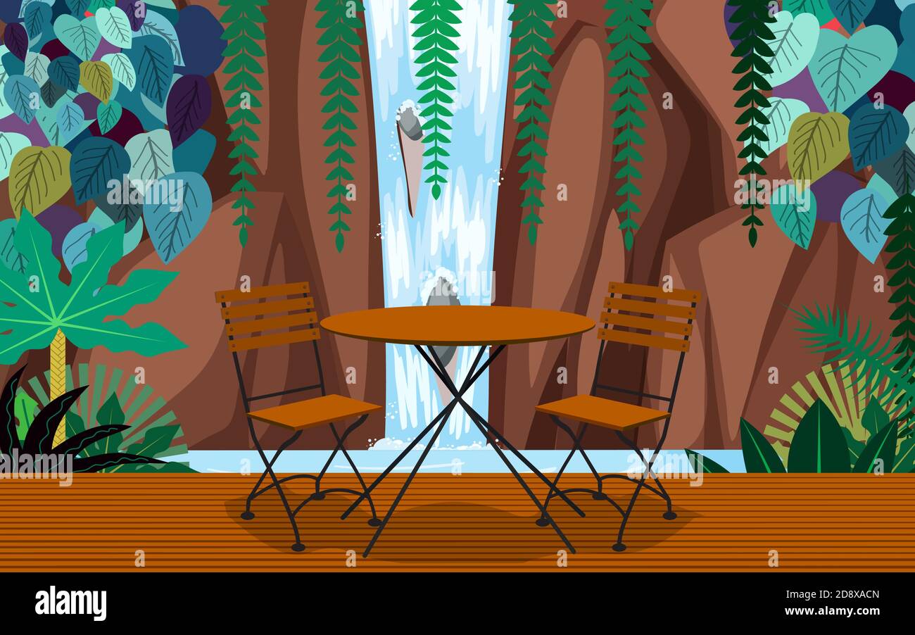 Cafe waterfall Stock Vector Images - Alamy
