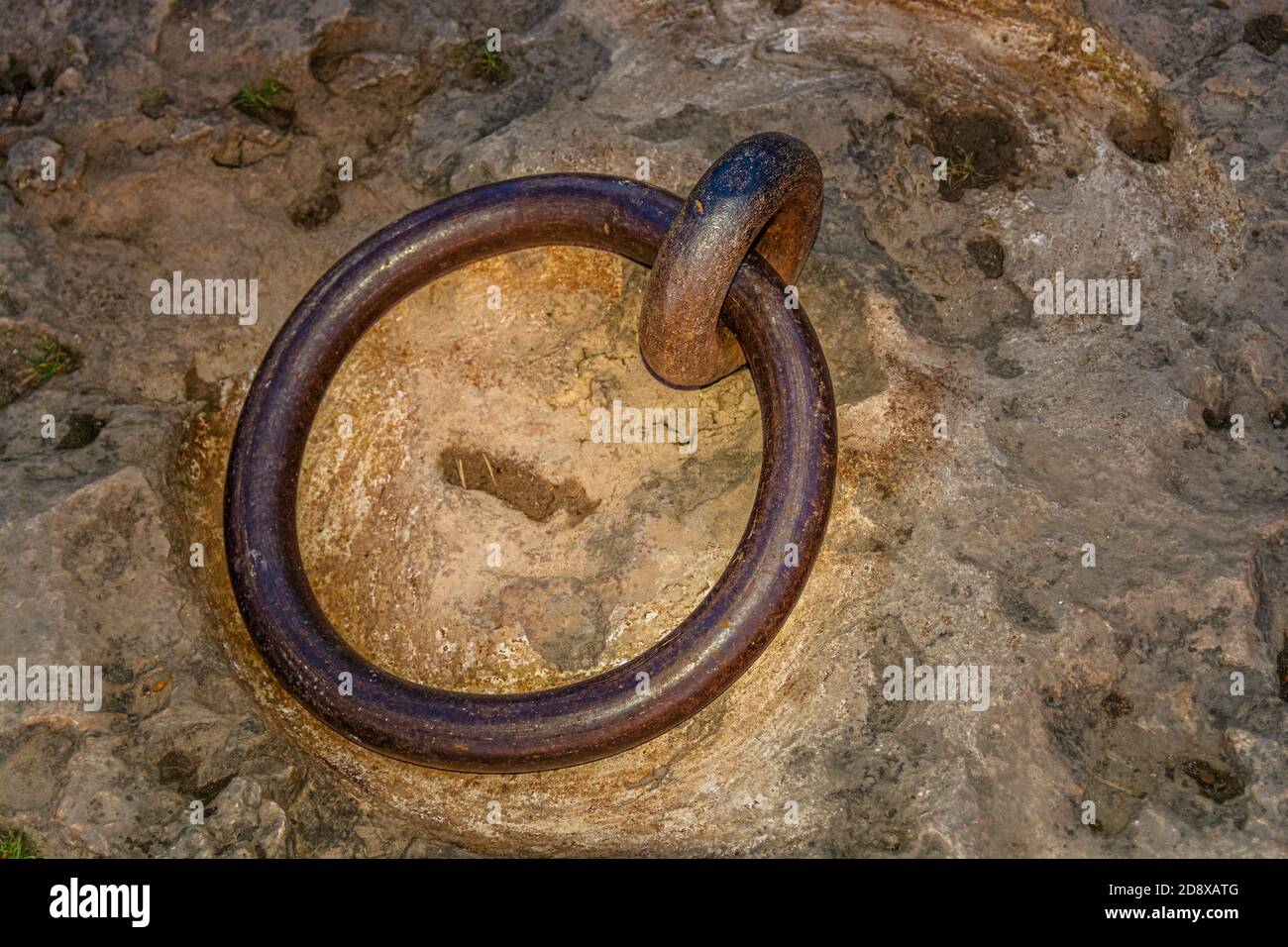 Vintage iron boat anchor loop Stock Photo - Alamy