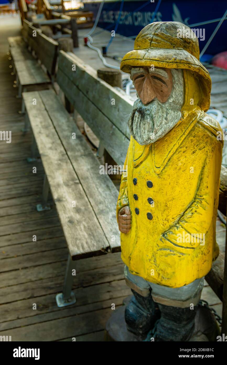 Old Seaman wood carving Stock Photo - Alamy