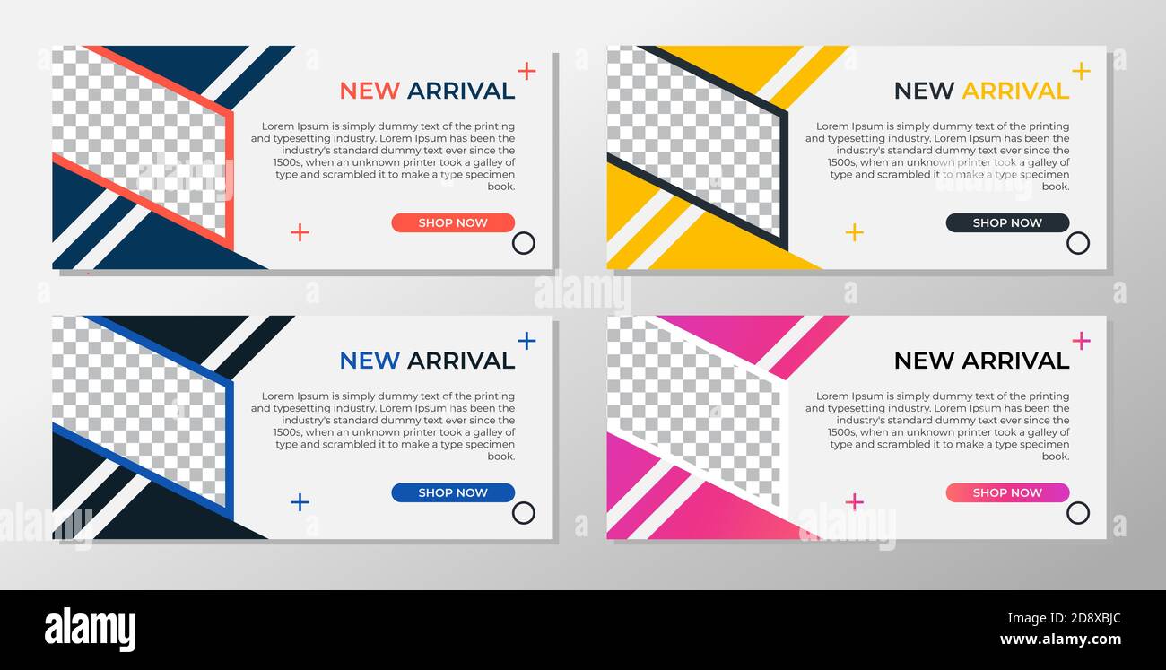 abstract modern geometric banner template design Stock Vector Image ...