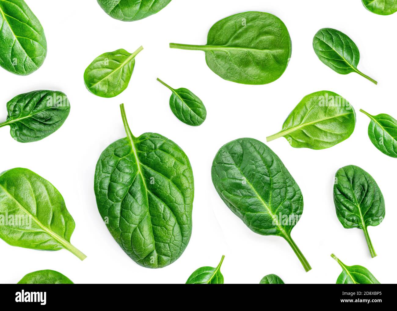 Spinach Pattern. Creative layout made of spinach leaves isolated on ...