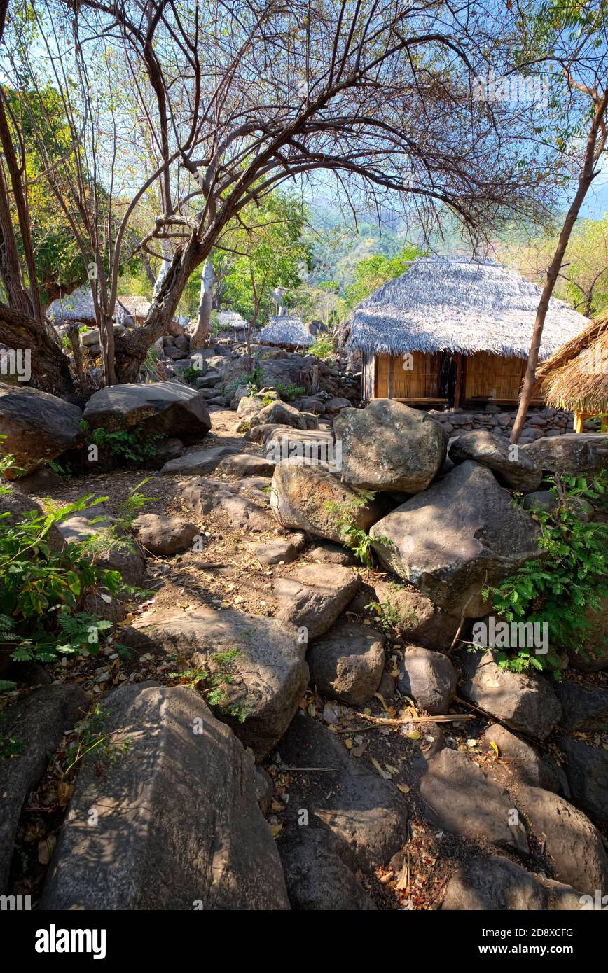 The village where traditional of ikat is weaving. (traditional of ...