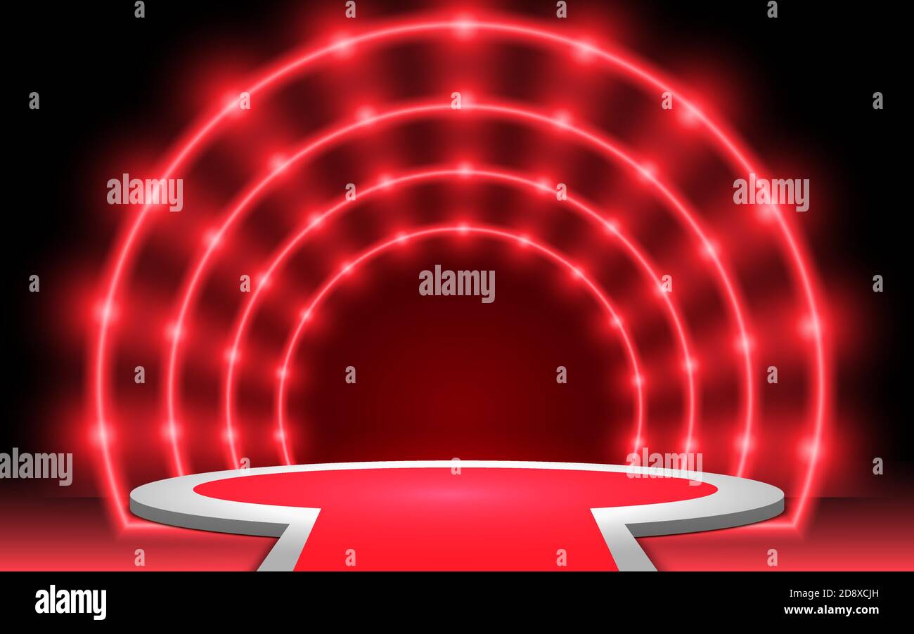 Neon circle podium Stock Vector Images - Alamy
