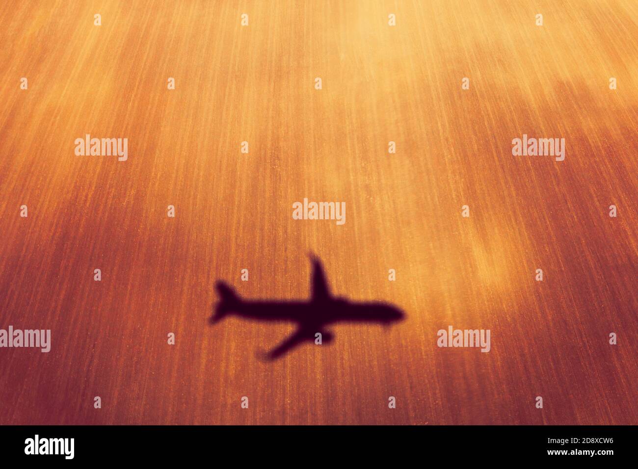 Shadow of the plane on the ground . When an airplane is high in the sky ...