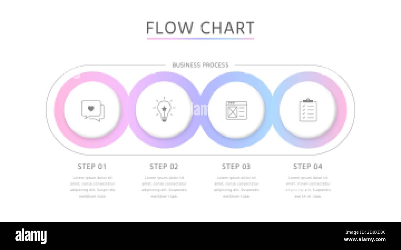 4 steps Modern infographic template with female, romantic, edgy ...
