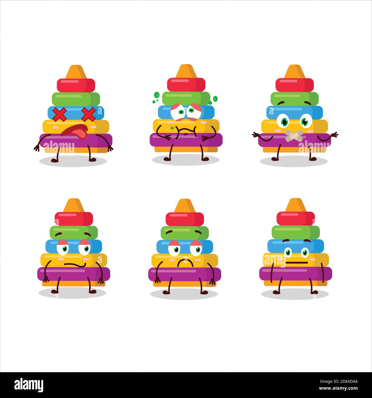 Pyramid block toys cartoon character with nope expression Stock Vector ...