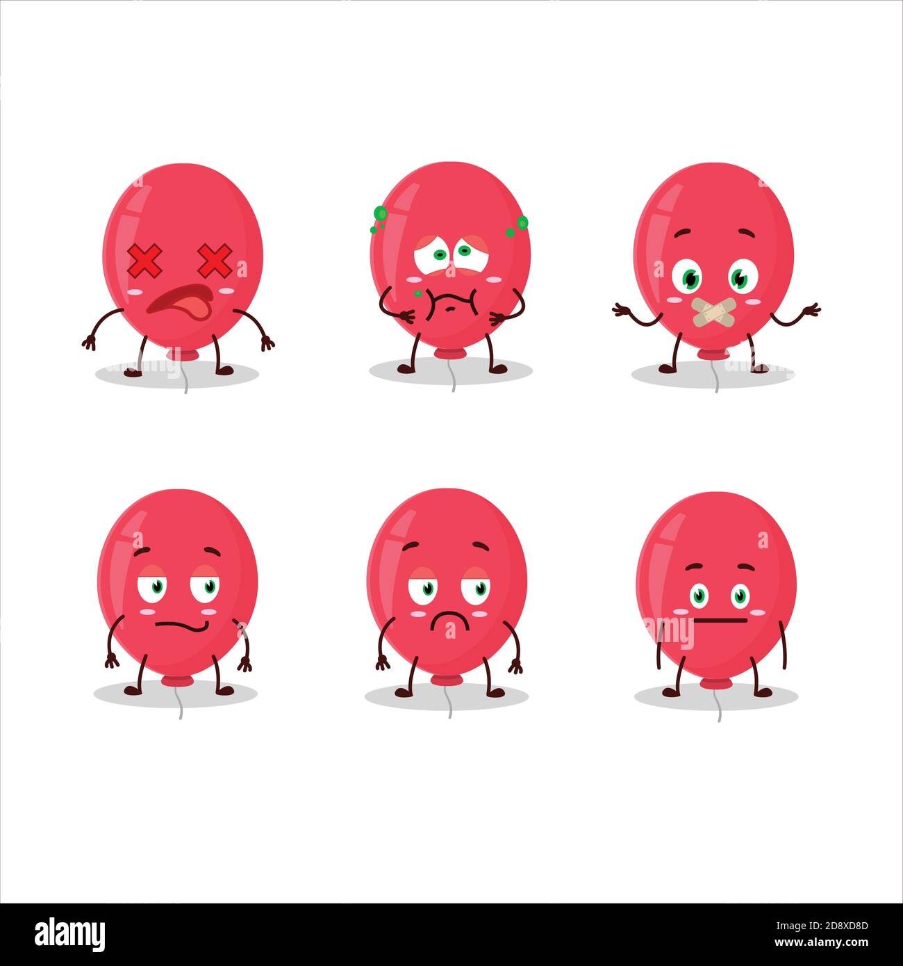 Red balloon cartoon character with nope expression Stock Vector Image ...