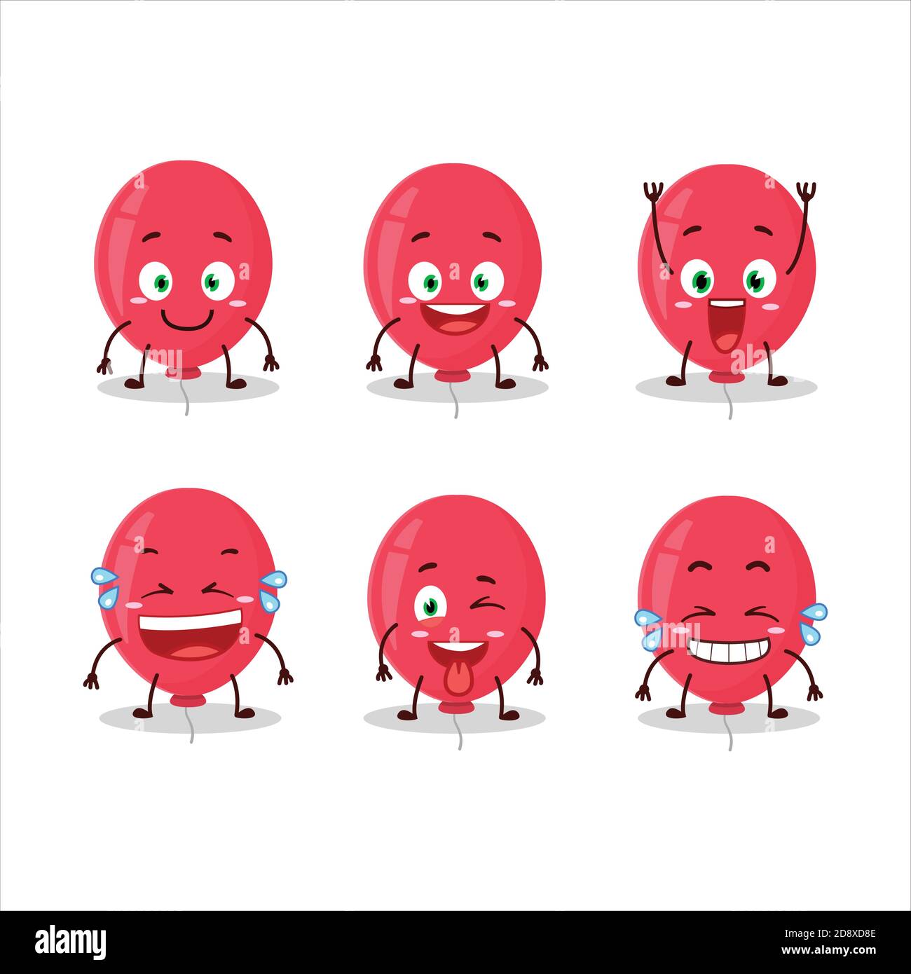 Cartoon character of red balloon with smile expression Stock Vector ...