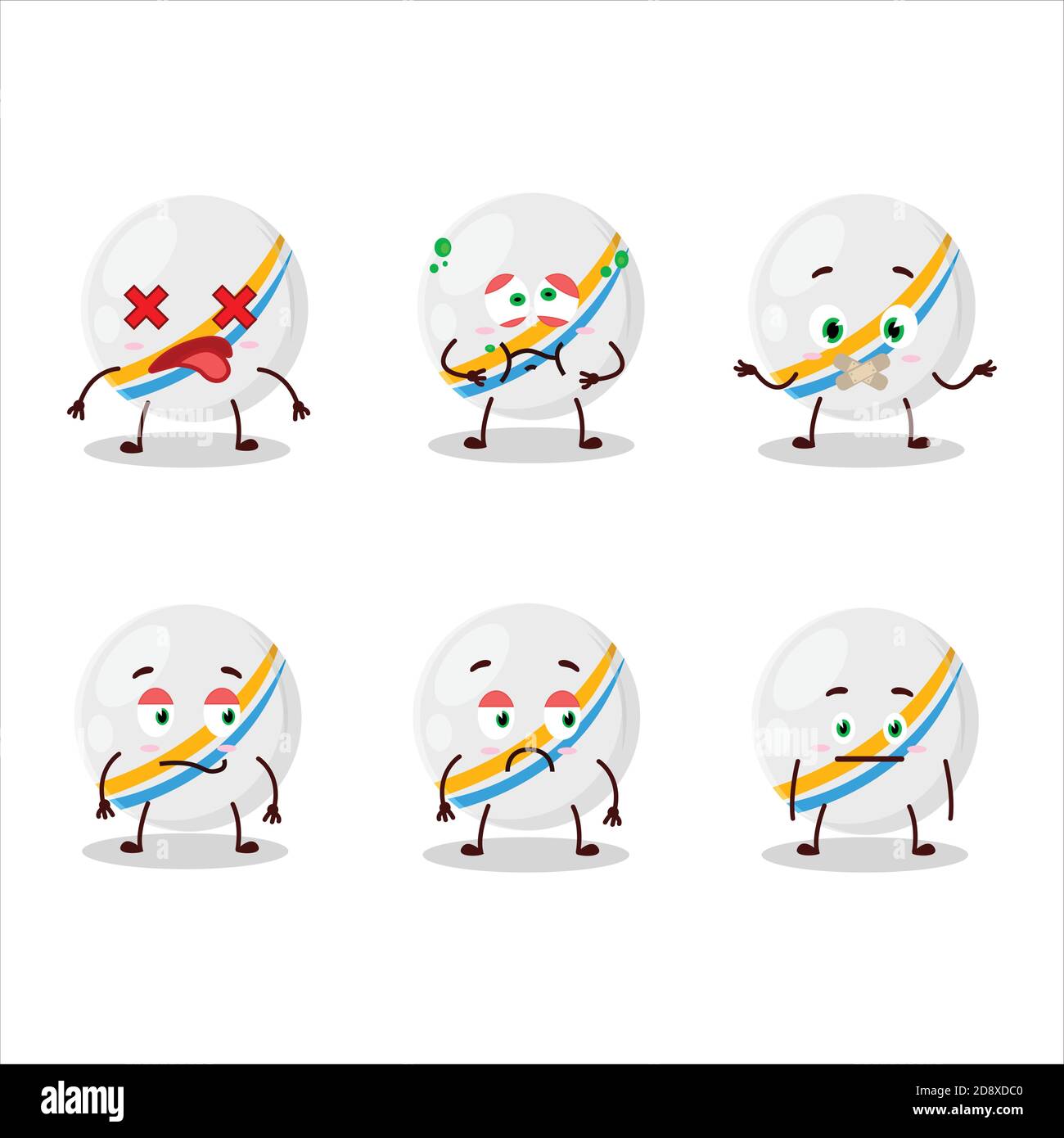 White stripes marbles cartoon character with nope expression Stock ...