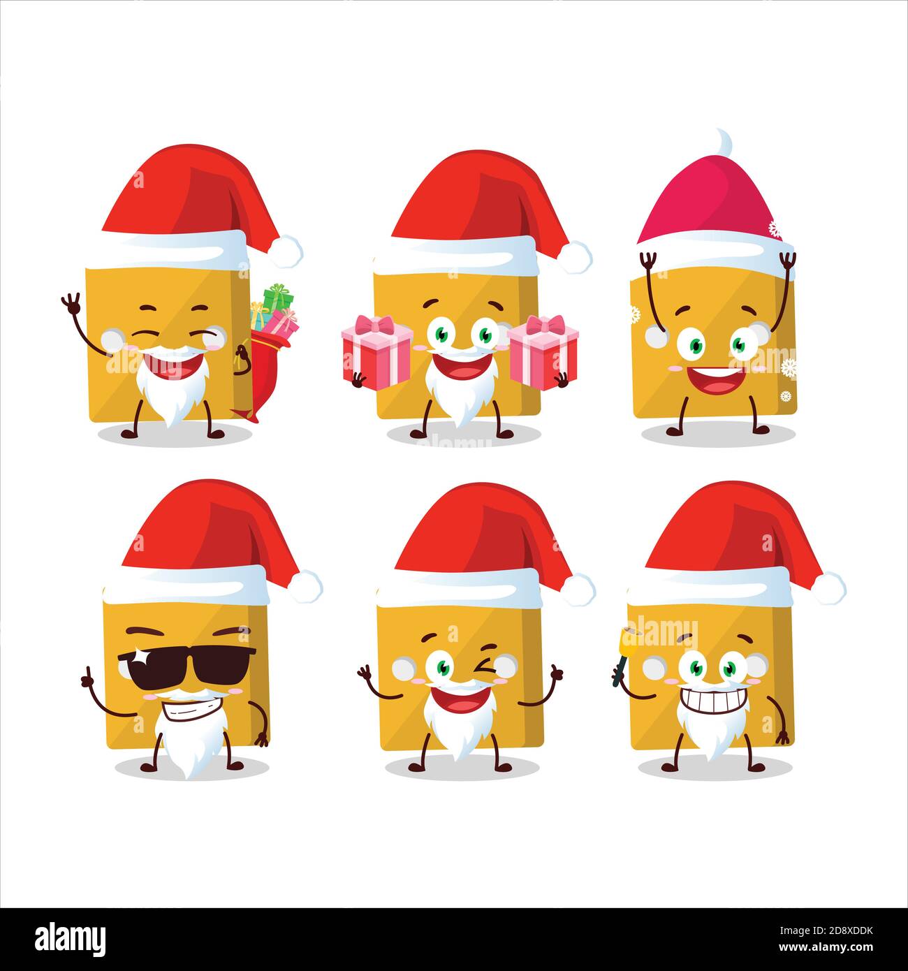 Santa Claus emoticons with yellow dice cartoon character Stock Vector ...