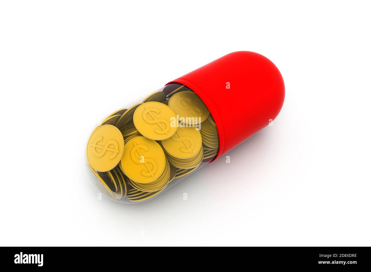 Gold coin inside the capsule Stock Photo - Alamy