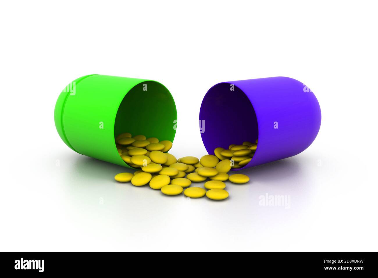Open medicine capsule Stock Photo - Alamy