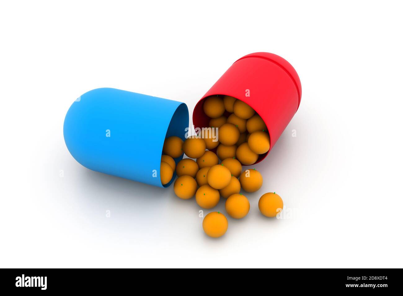 Open medical capsule with fruit Stock Photo - Alamy