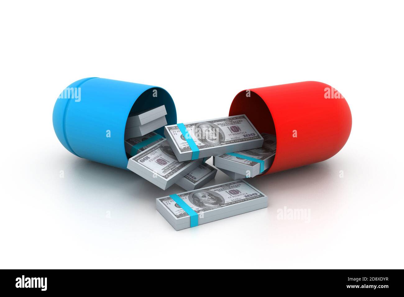 Open capsule with money Stock Photo - Alamy