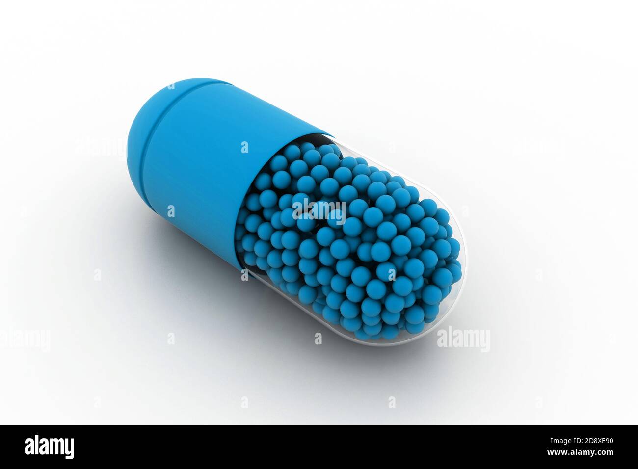 3d pill or capsule full of shiny balls Stock Photo - Alamy