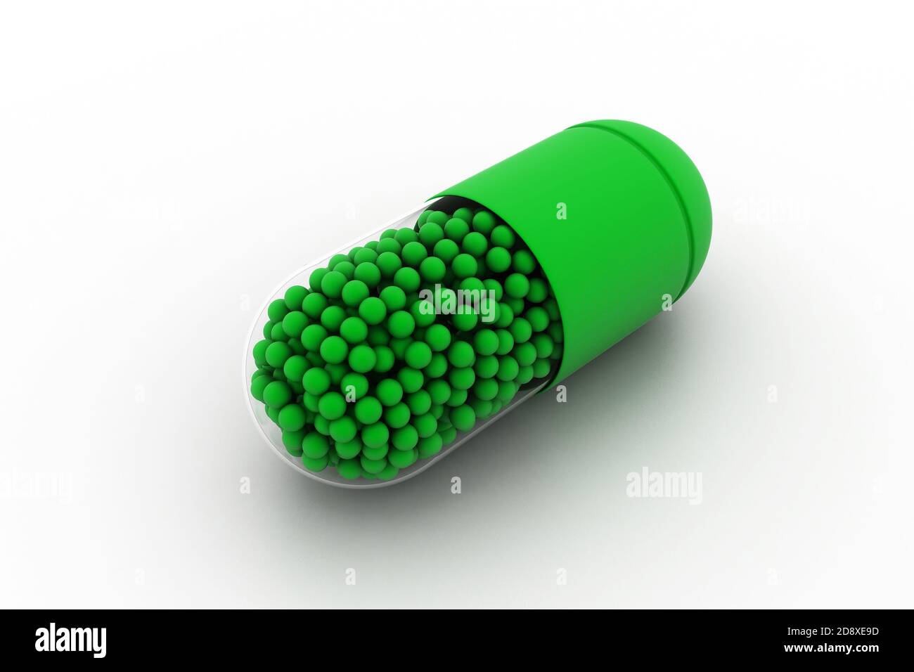 3d pill or capsule full of shiny balls Stock Photo - Alamy