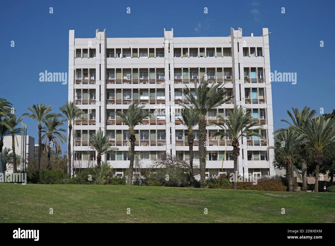 Tel Aviv, Israel - January 11, 2017: A modern building on the campus of ...
