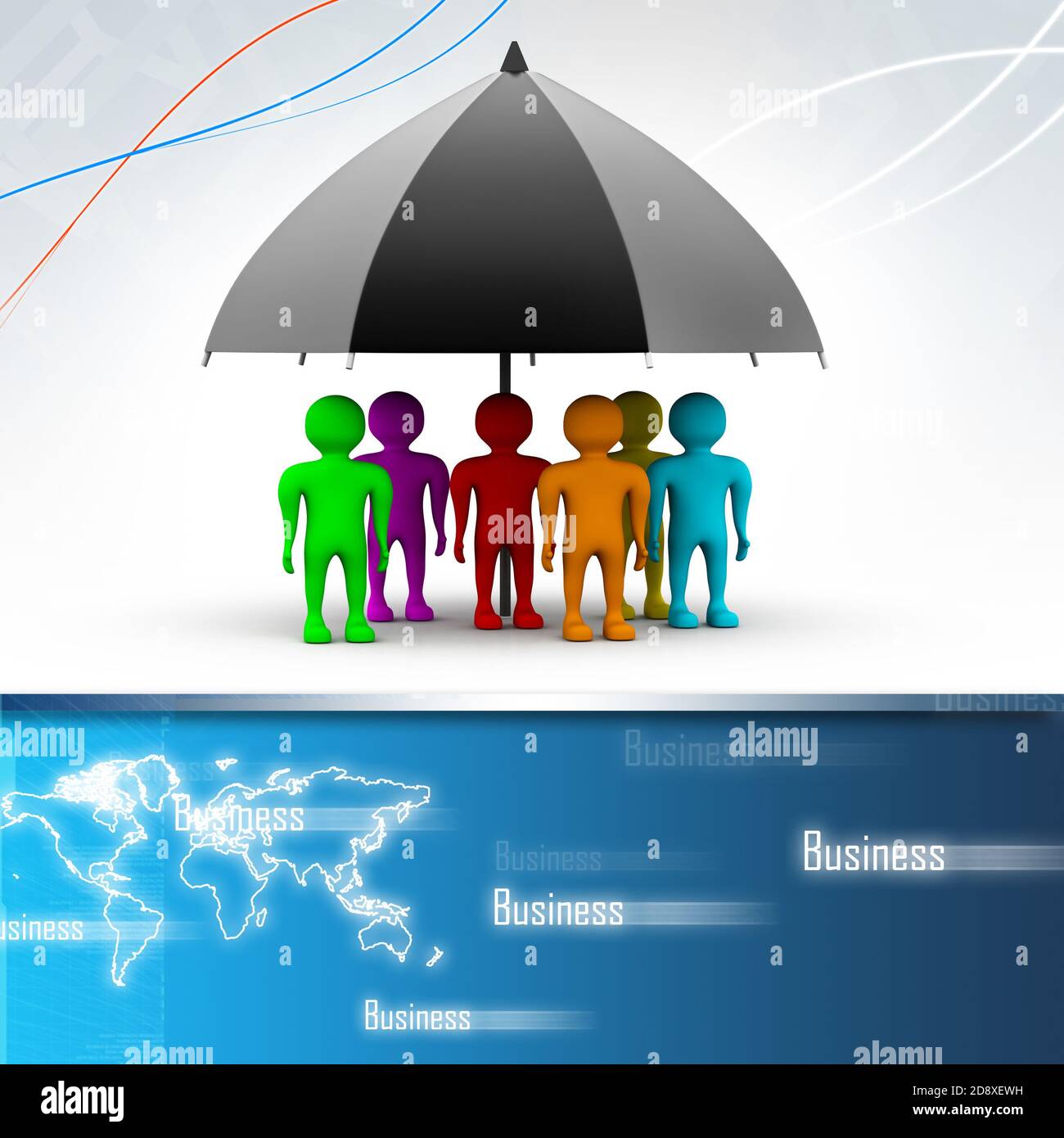 Team standing black umbrella hi-res stock photography and images - Alamy