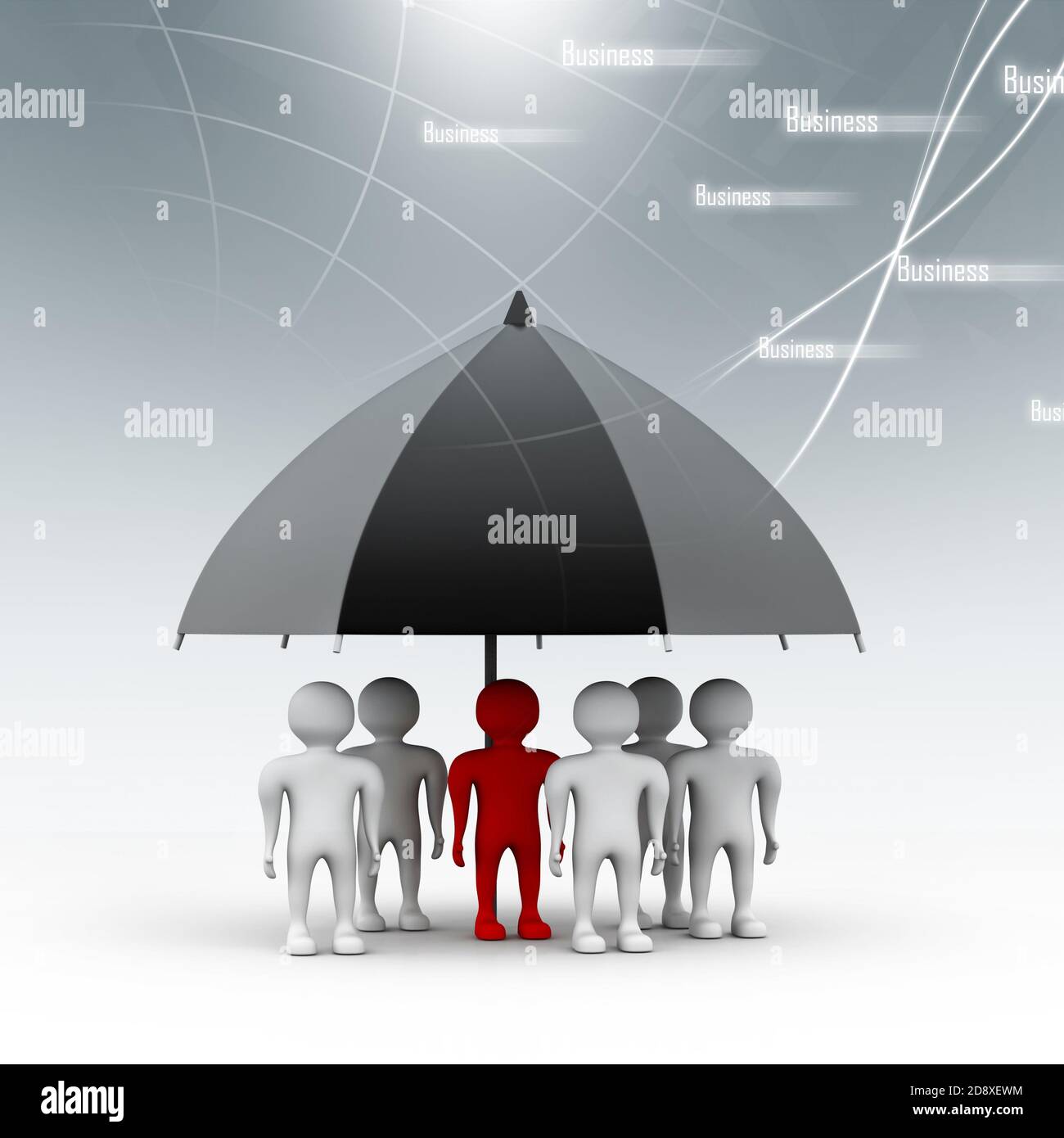 team standing with a black umbrella Stock Photo - Alamy
