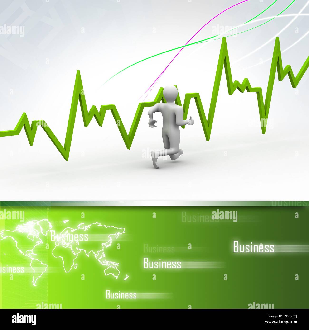 Running men with heart beat graph Stock Photo - Alamy