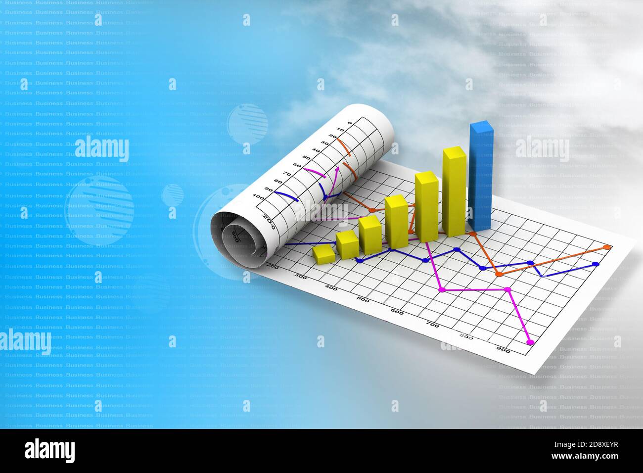 Business graph with chart Stock Photo - Alamy