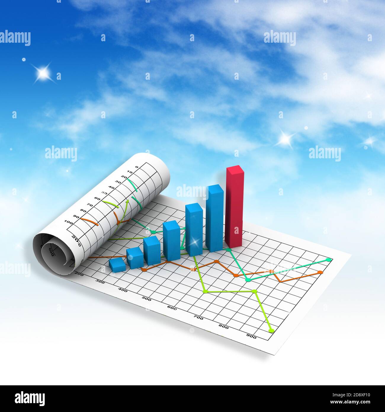 Business graph with chart Stock Photo - Alamy