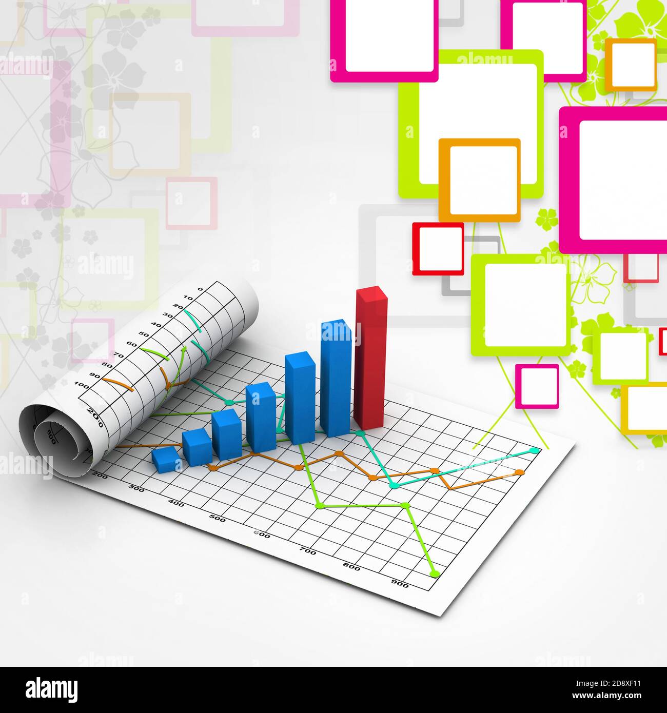 Business graph with chart Stock Photo - Alamy
