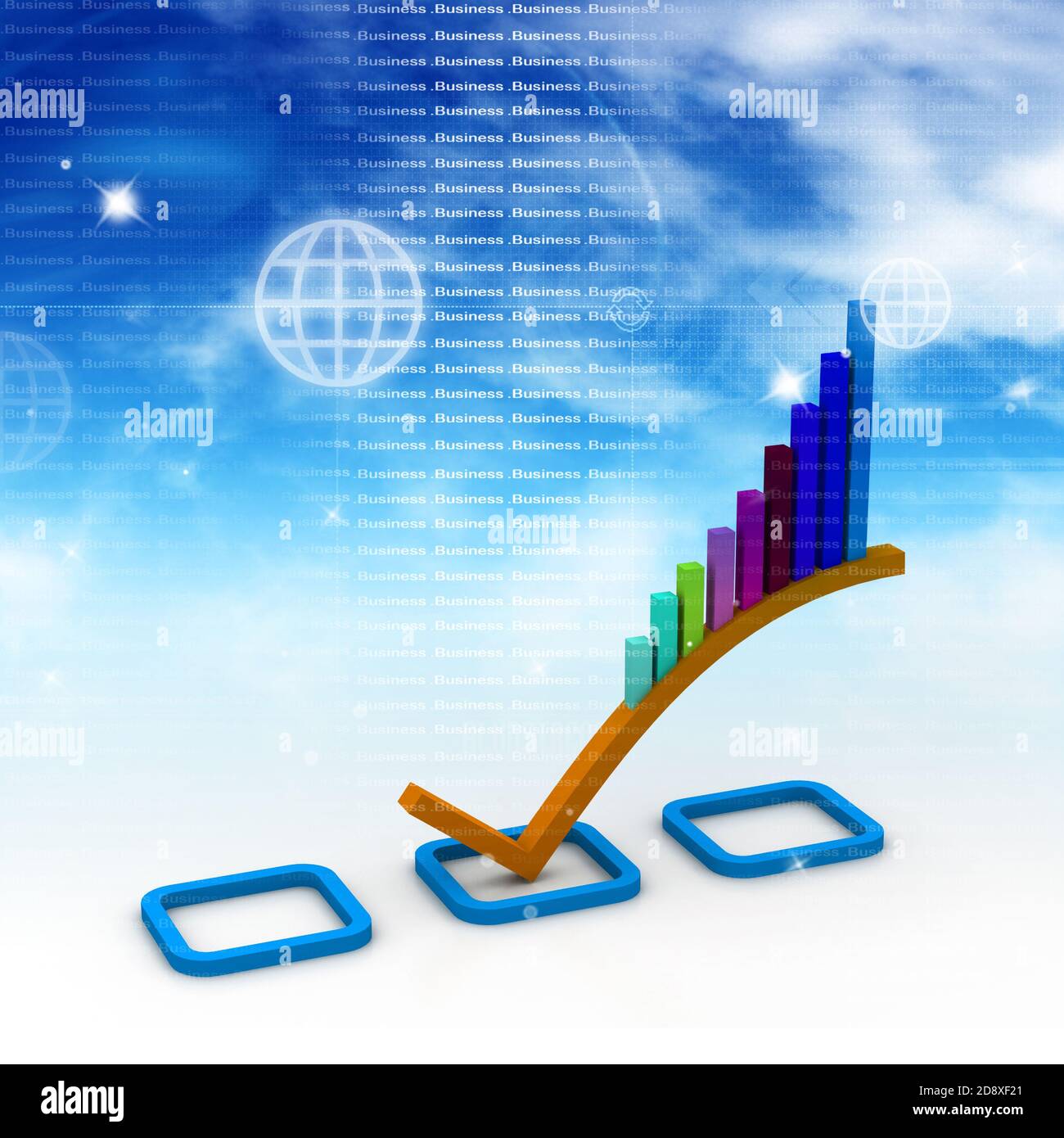 3d Business graph in abstract background Stock Photo - Alamy
