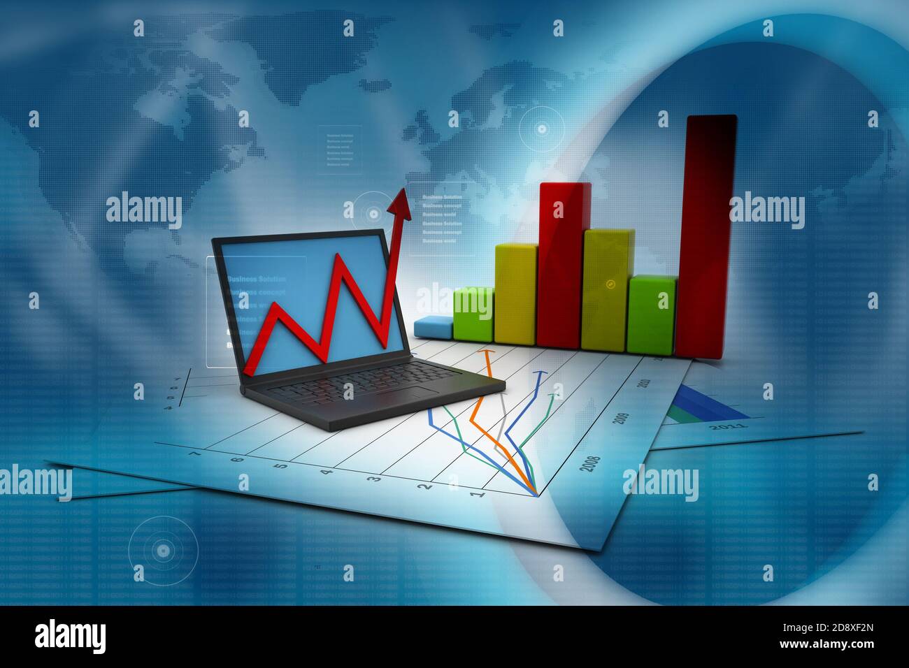 Business graph, chart, diagram, bar. (successful business concept Stock ...
