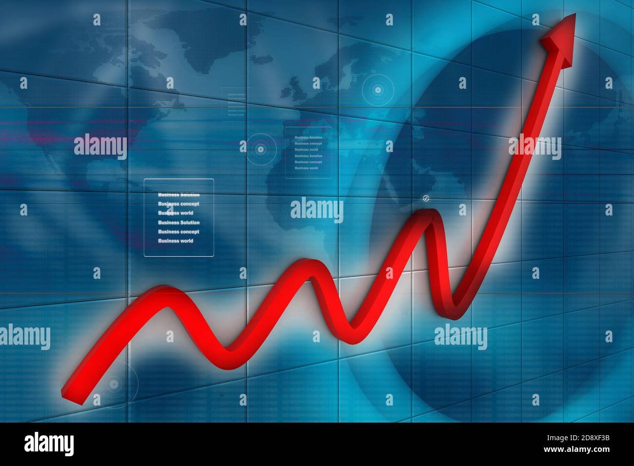 3d financial graph in business background Stock Photo - Alamy