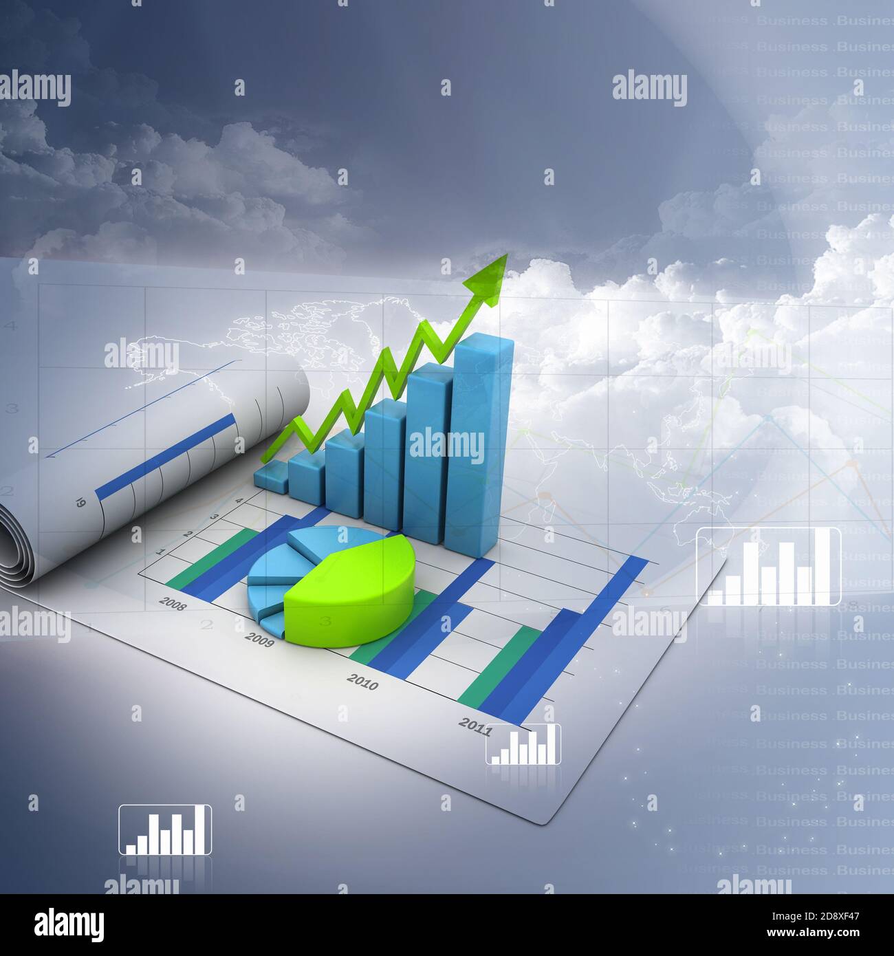 Business graph with chart Stock Photo - Alamy