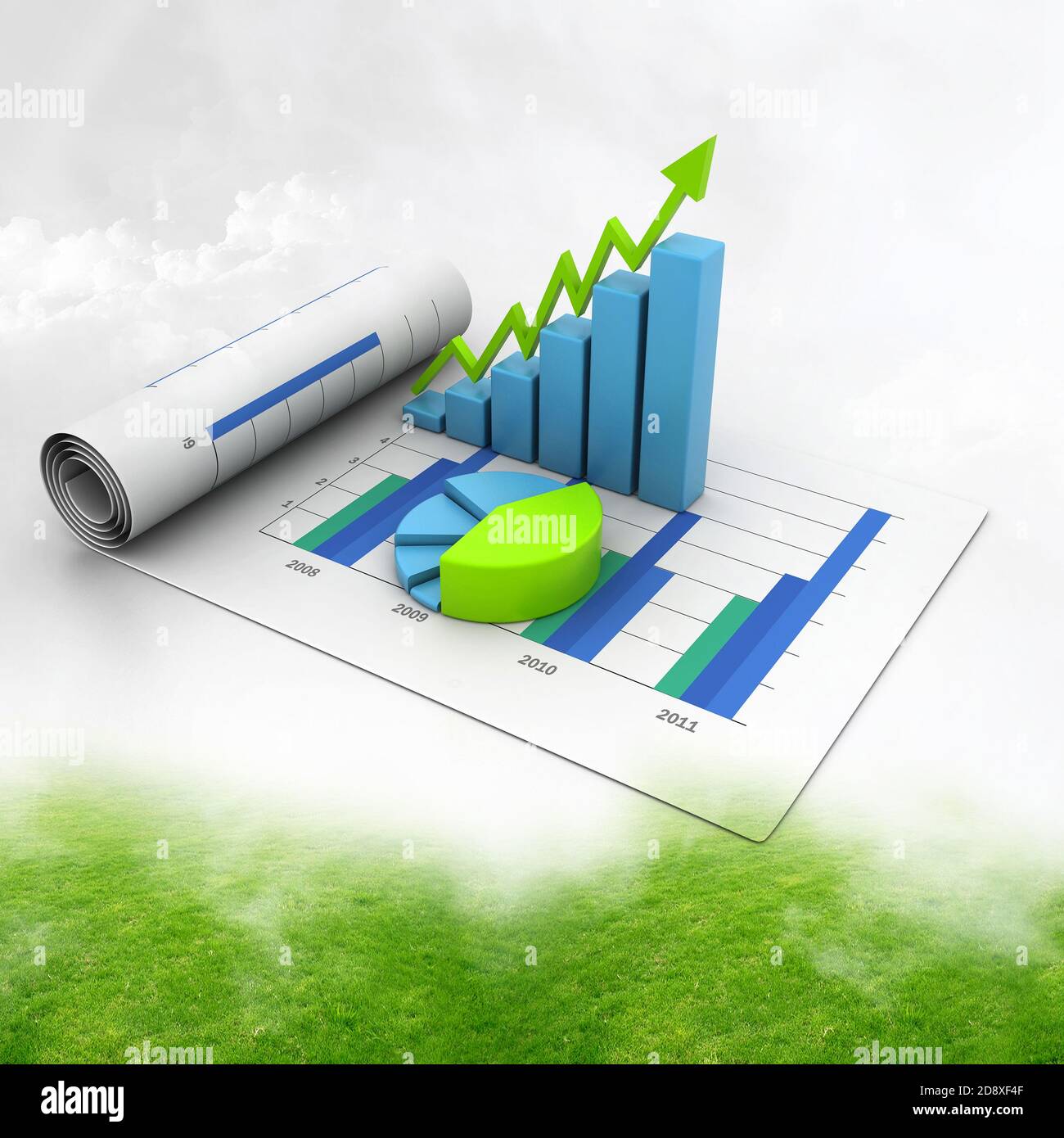 Business graph with chart Stock Photo - Alamy