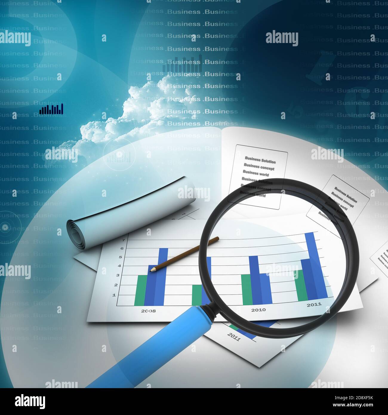 Business graph analysing Stock Photo - Alamy