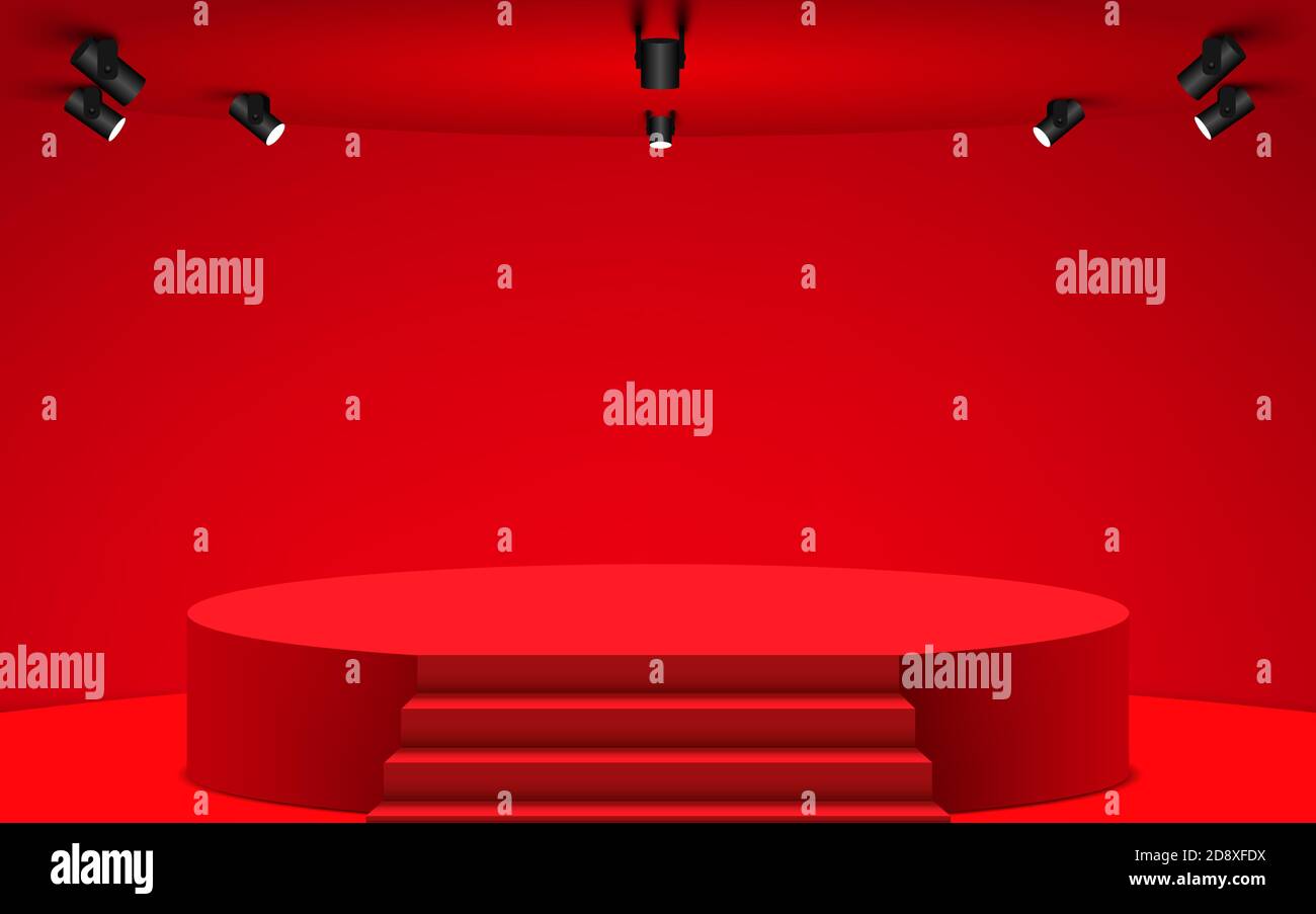 Podium spotlight show red Stock Vector Images - Alamy