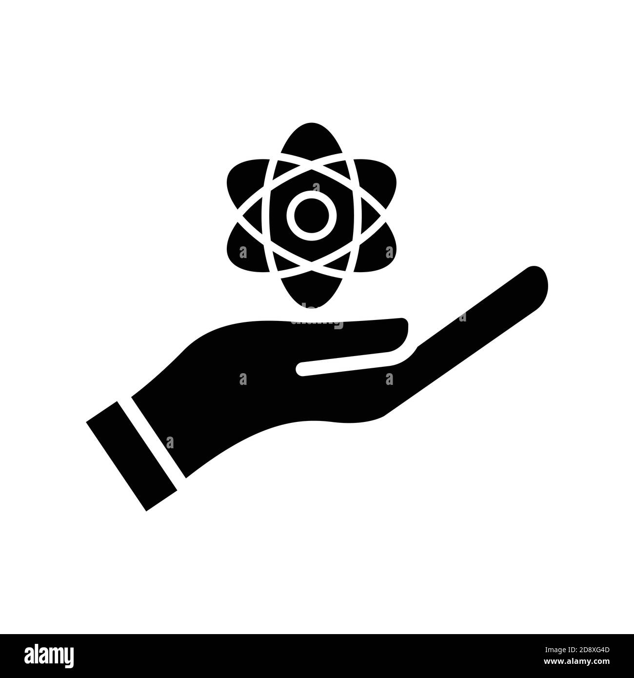Scientist symbol. Hand with atom icon. Design template vector Stock ...