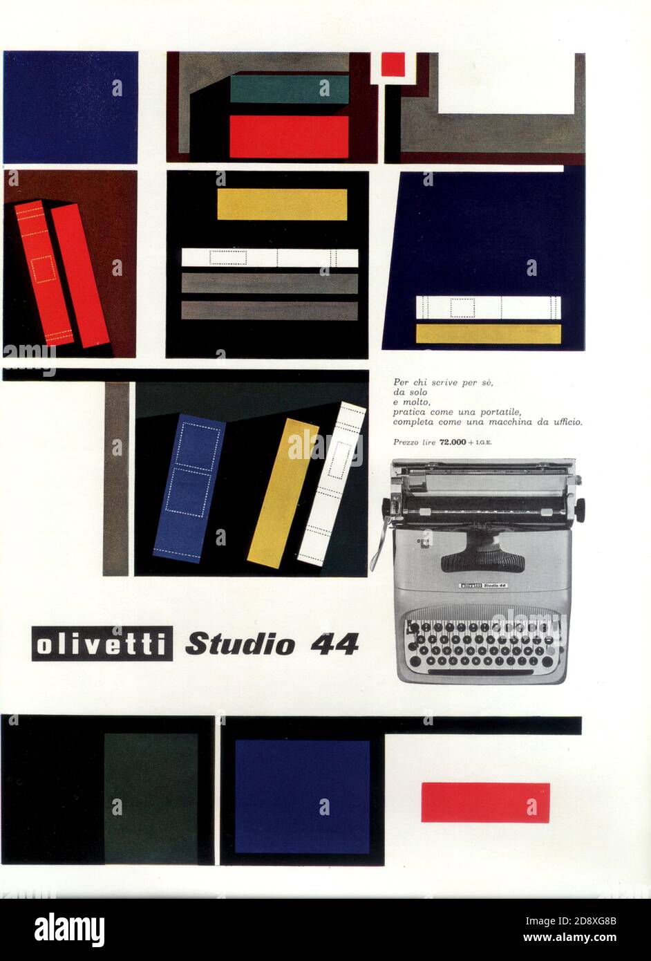 1958 : Advertising for italian typewriter OLIVETTI ( model Studio 44 ...