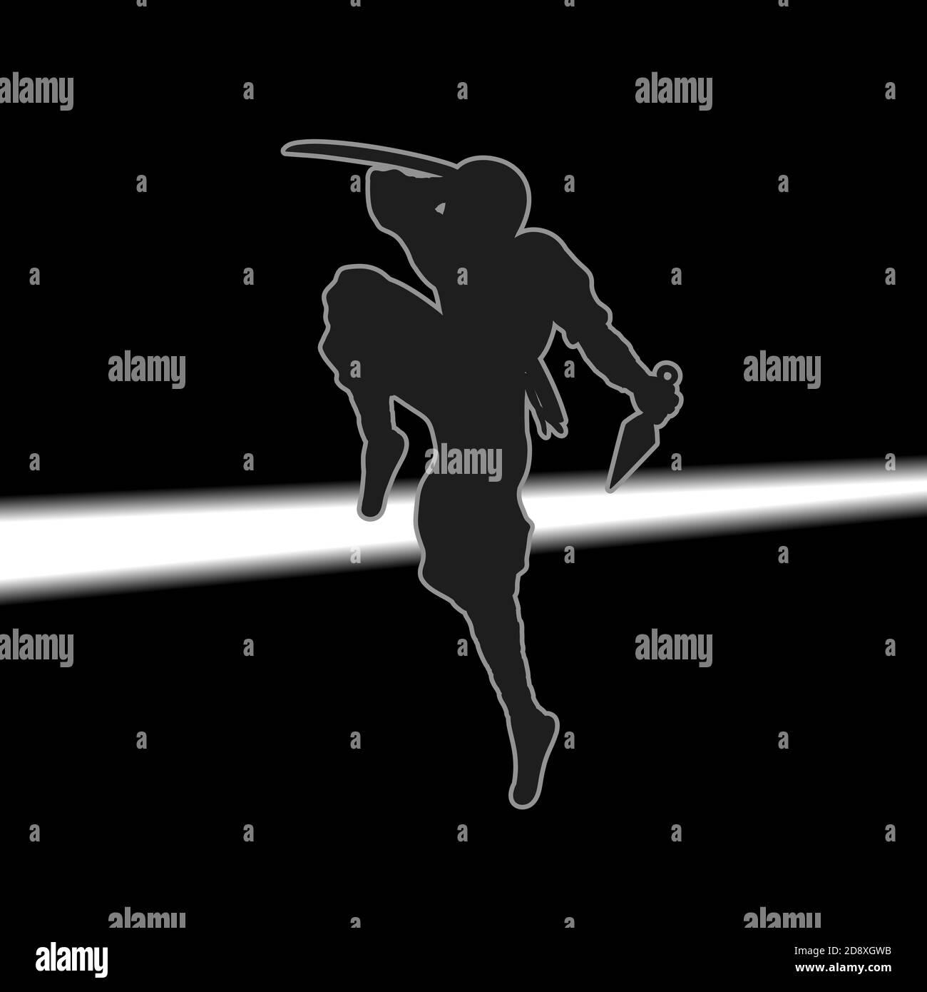 A Japanese Ninja And The Flash Of The Dagger Stock Vector Image & Art ...