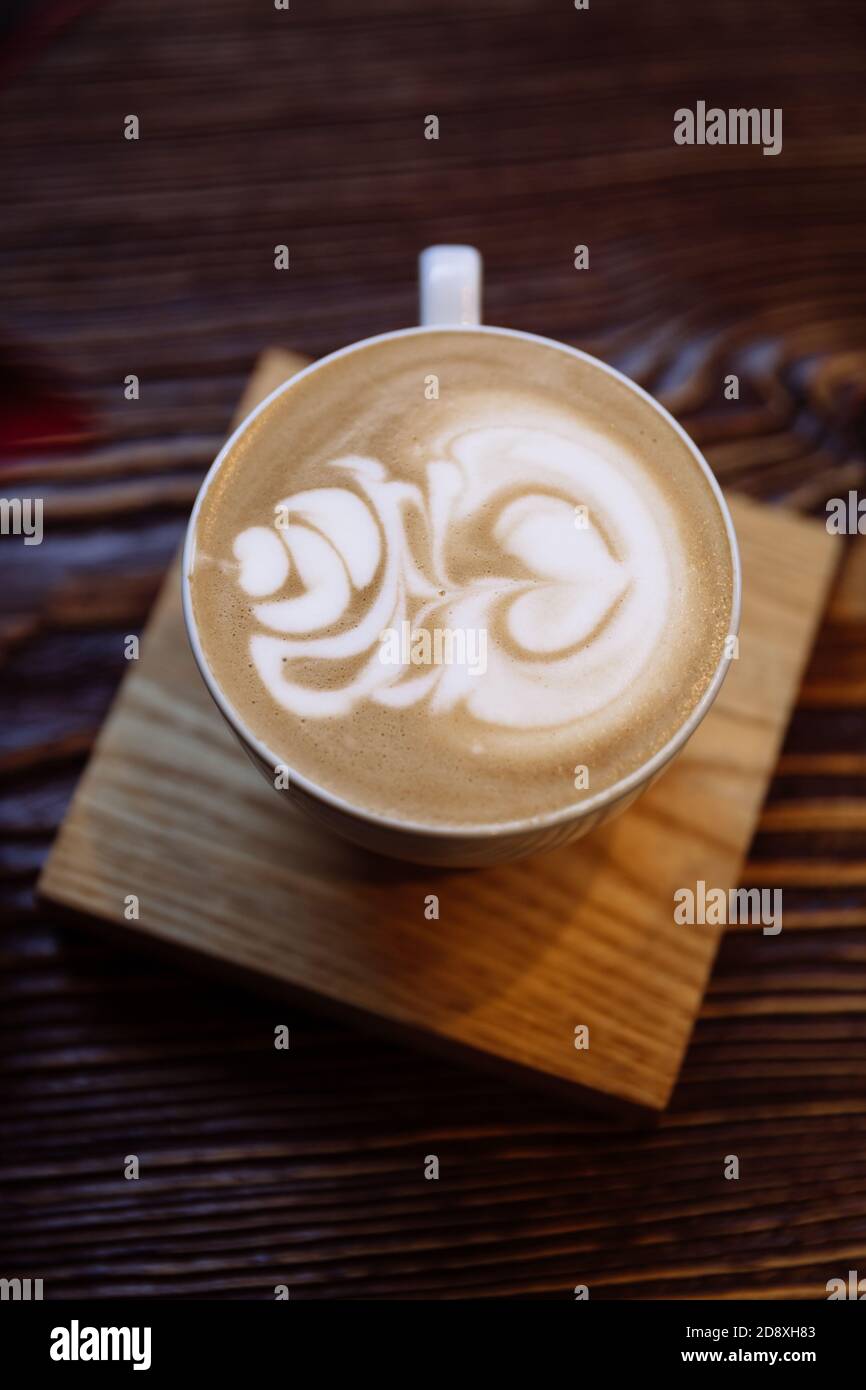 Hot coffee latte is espresso or coffee mixed with milk and containing ...