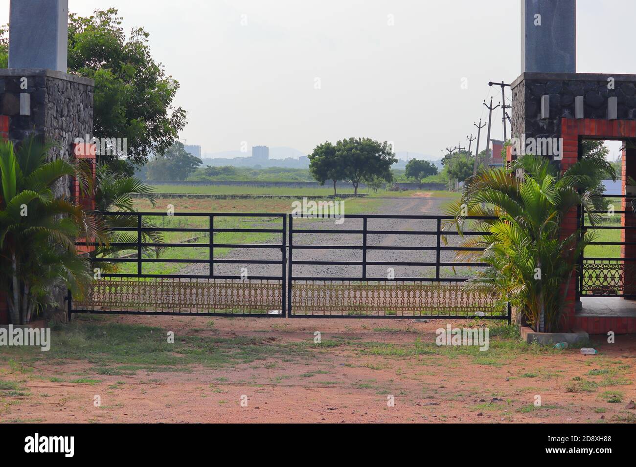 Modern Front Gate and frame background, india Stock Photo - Alamy
