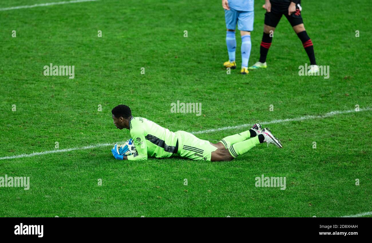 New York, NY - November 1, 2020: Goalkeeper Sean Johnson (1) of NYCFC ...