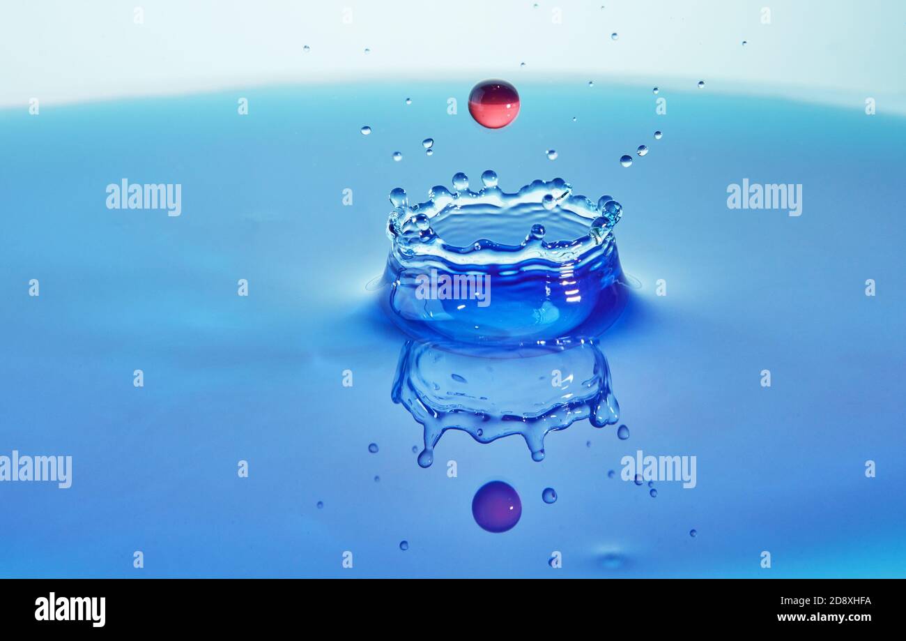 Abstract background color water splash, collision of colored drops and ...