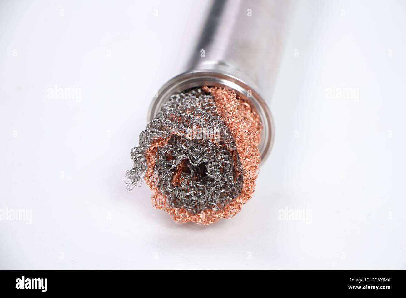 Image of metal rolled grid filter in iron pipe Stock Photo - Alamy