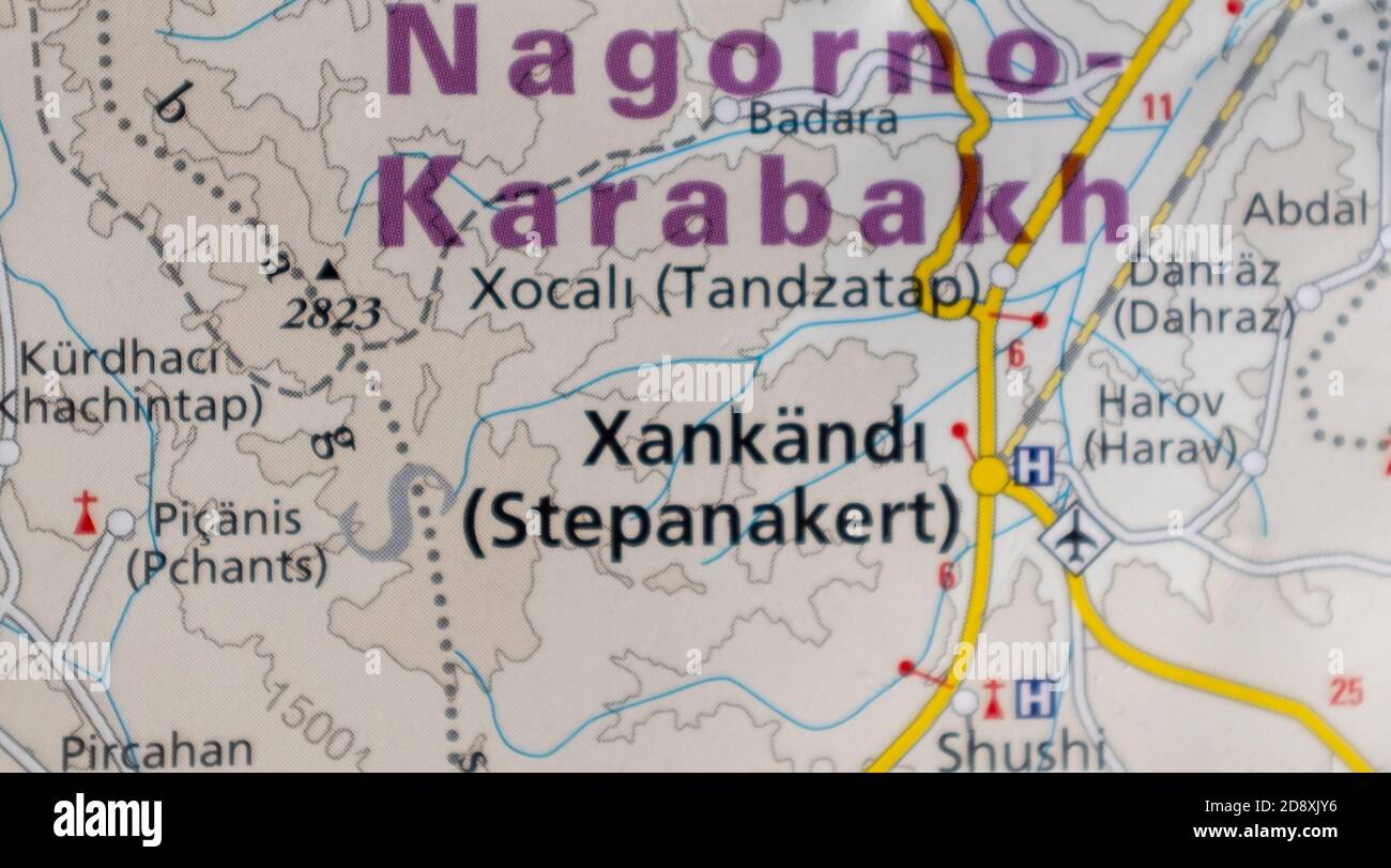 Map of Nagorno-Karabakh Stock Photo - Alamy