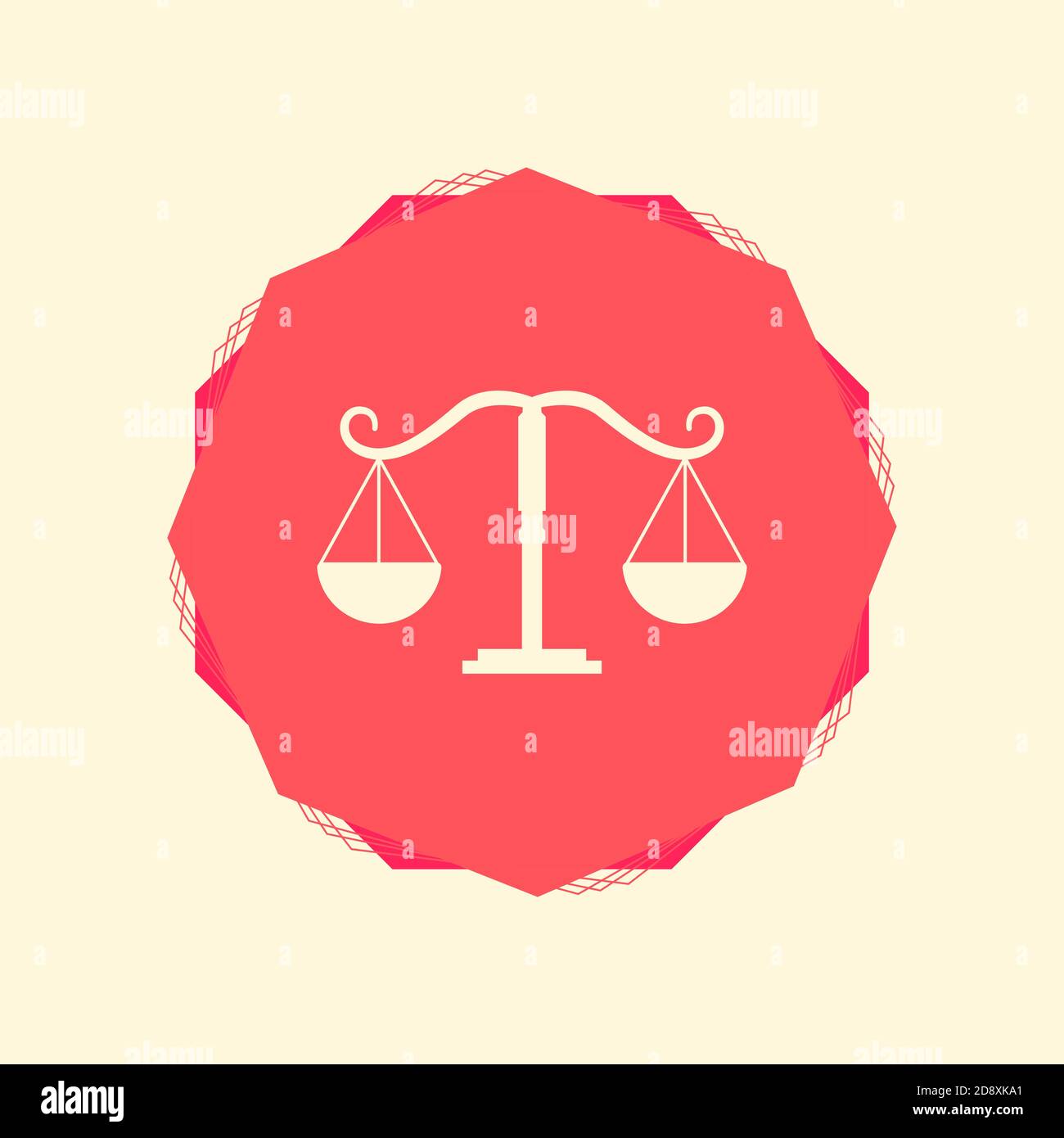 balance scale icon red stamp. vector illustration Stock Vector Image ...